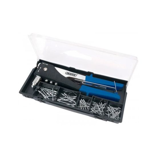Kit de riveteuse - Draper - 27848 - Bleu - Accessoires inclus - Rivets ...