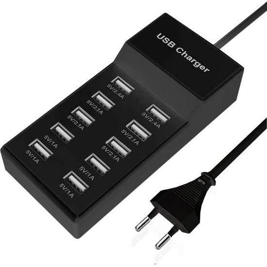 Chargeur Usb Multiple, Chargeur Usb 10 Ports, Alimentation Usb, Station ...