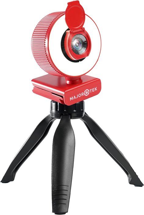 Webcam PC Avec Microphone 2k Avec Anneau Lumineux LED Réglable, Caméra ...