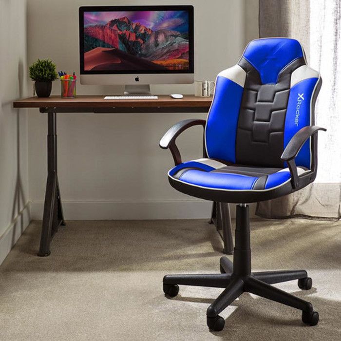 X-Rocker Saturn Gaming Stoel Zwart/Grijs/Blauw - Cdiscount Informatique