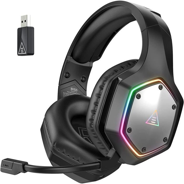 Casque Gaming Sans Fil, 2,4Ghz Casque Gamer Pour Ps5 Ps4 Pc, Son ...