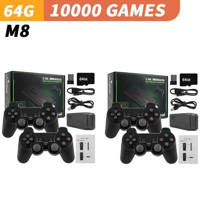 2pcs 64g 10000Games - M8 Retro Game Stick Console de jeu vidéo portable ...