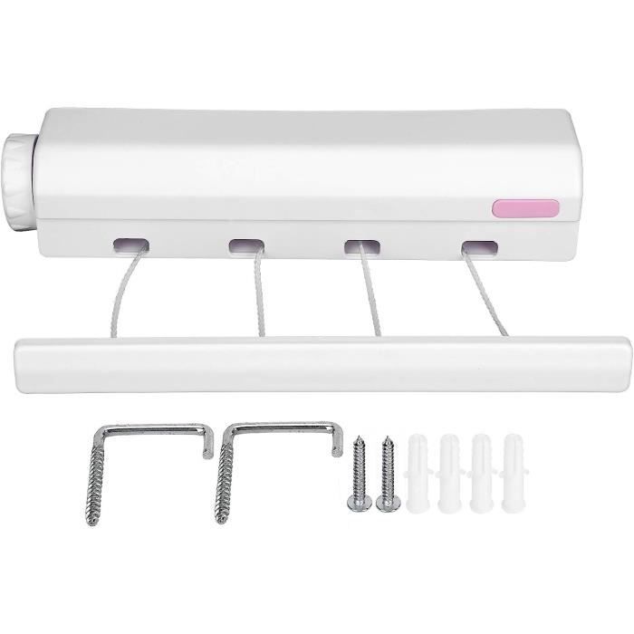 Sèche-Linge Mural Extensible Corde À Linge Extensible Séchoir Mural 4-5 ...