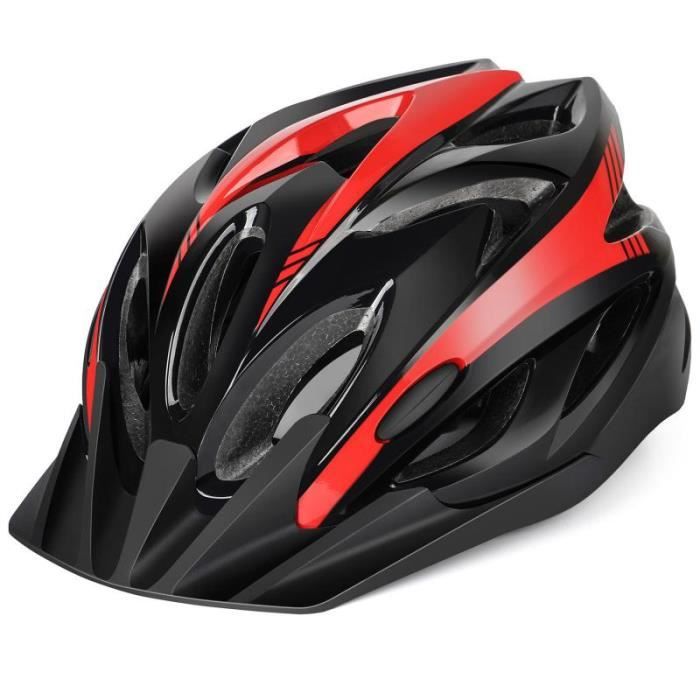 Casque rouge - 58-61cm - Casque de vélo VTT ultraléger pour hommes et ...
