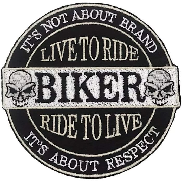 Patch Live To Ride Ride To Live Skull Tête De Mort Noir 11 X 11 Cm ...