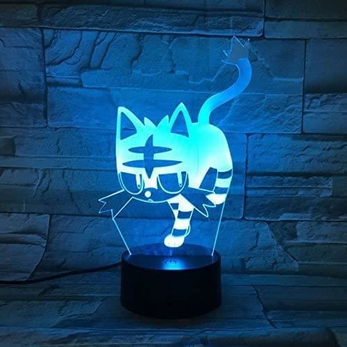 3D Chats LED Lampes Art Déco Lampe la couleur changeant lumières LED ...