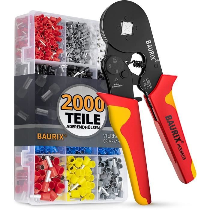 Pince à sertir avec jeu de 2000 embouts a sertir Pince à embout avec régulateur de force [pour 0 ...