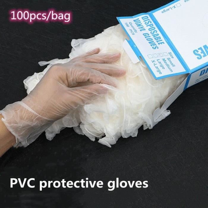 GANT DE MENAGE,Gants de protection en PVC,en plastique,jetables,pour le ...