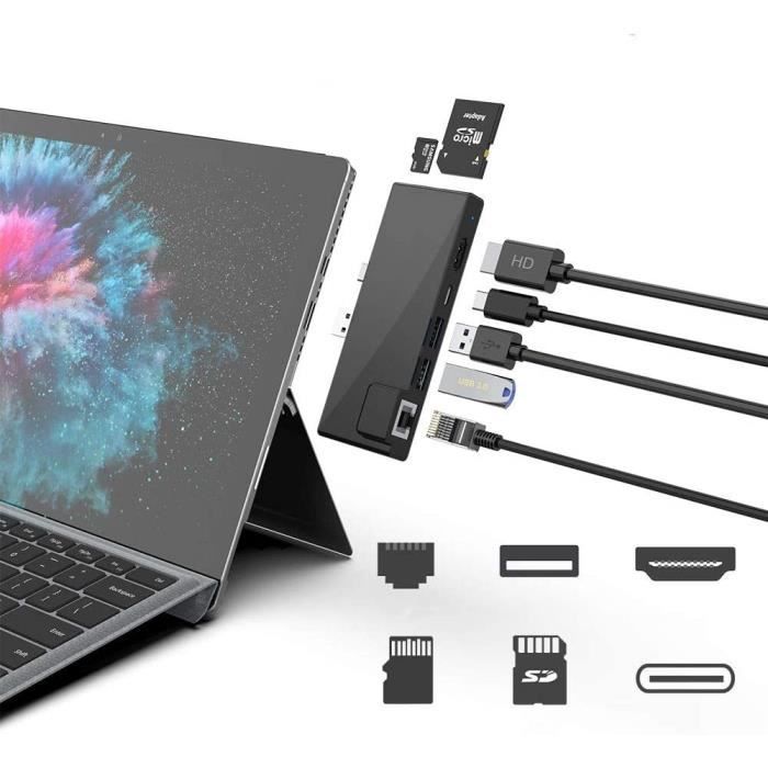 Surface Pro 7 Hub Docking Station with 4K HDMI Adapter1000M Ethernet ...