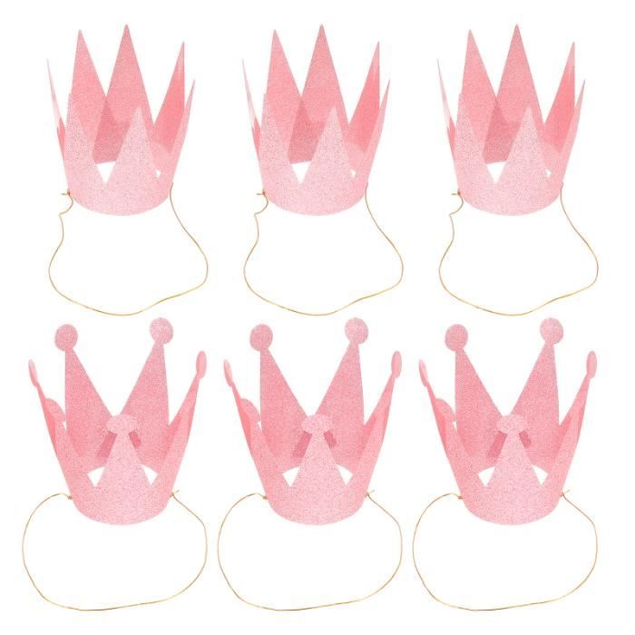 6pcs Party Crown Chaps Birthday Crown Chaps paillettes Crown Hat Kids ...