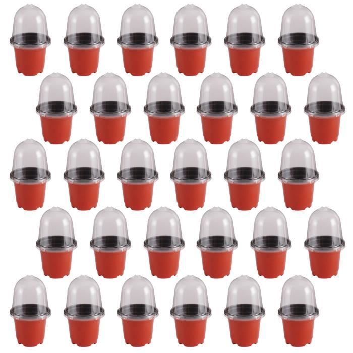 30 pots de fleurs + 30 couvercles transparents, pots de gallons ...