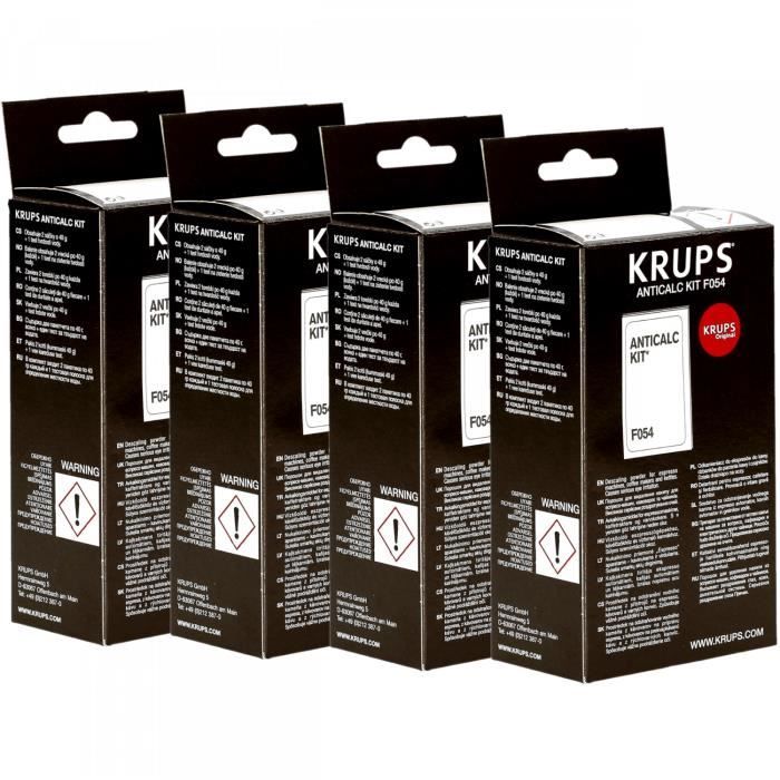 Lot de 4 KRUPS ANTICALC KIT F054 Détartrant d'origine - Cdiscount Maison