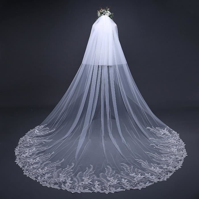 Voile de mariée à 3M en dentelle avec peigne nouveau voile de mariée ...