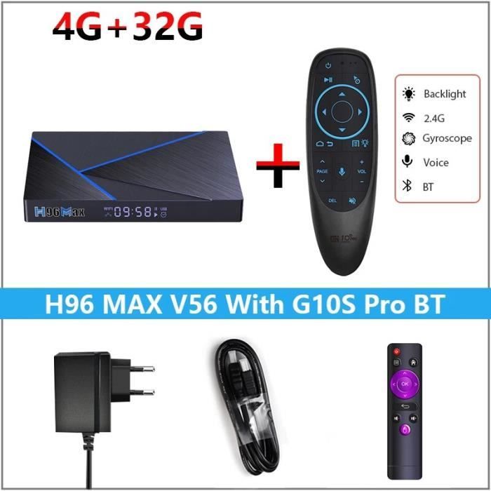 Boîtier Smart TV H96 Max V56,Android 12,RK3566,DDR4,4 Go-8 Go,USB 3.0,2 ...