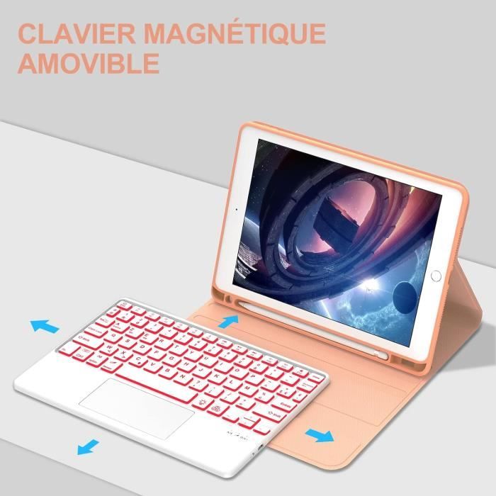Étui Clavier Trackpad Pour Ipad 10 2 Ipad 9eme Generation Azerty