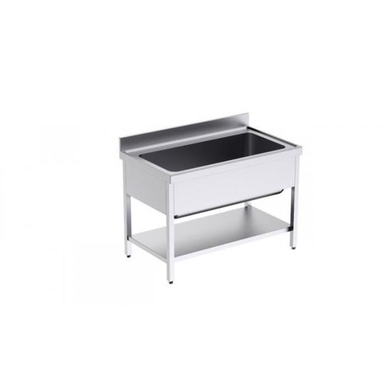 Plonge Inox avec Bâti et Etagère 1 Bac Grande Capacité Gamme 700 ...