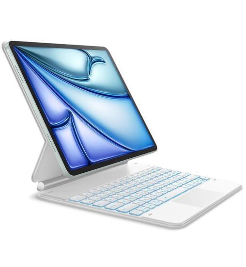 Étui Clavier - DRACOOL - iPad Air 13" (M2) 2024 - iPad Pro 12,9" - Pavé Tactile - Rétroéclairé ...