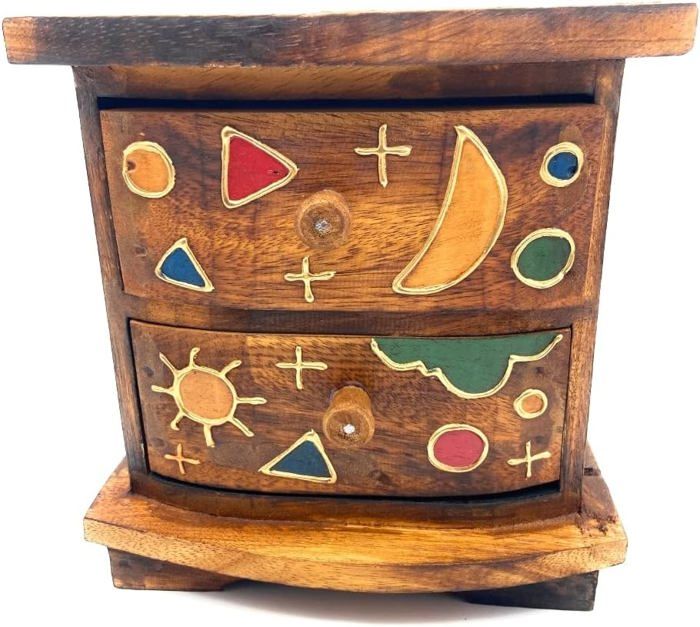 Arbre de vie Mini commode en bois poser sur la table avec 2 tiroirs ...