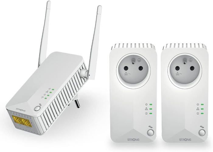 STRONG Pack de 2 CPL 600 Mbps et 1 CPL WiFi Pr filtrée et Port Ethernet ...