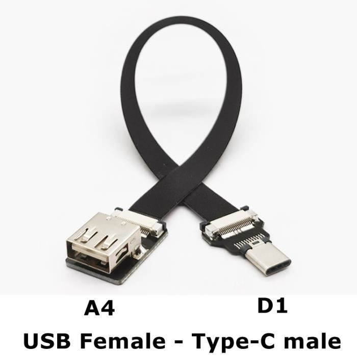 A4-D1-60 cm - 23,4 pouces câble USB type c vers prise à Angle droit ...
