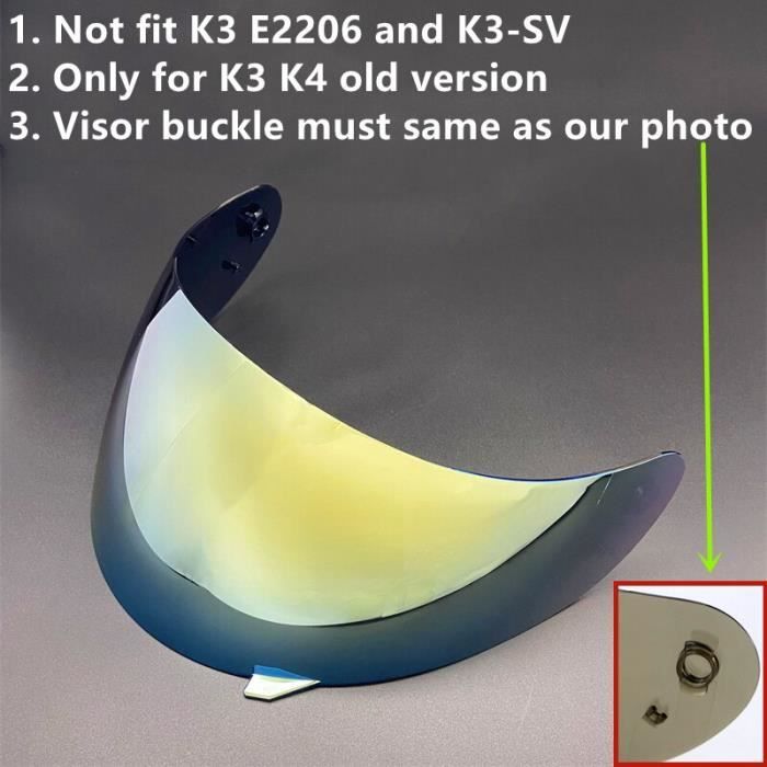 (Or) Bouclier d'objectif de visière de visiteur de carter pour AGV K4 ...