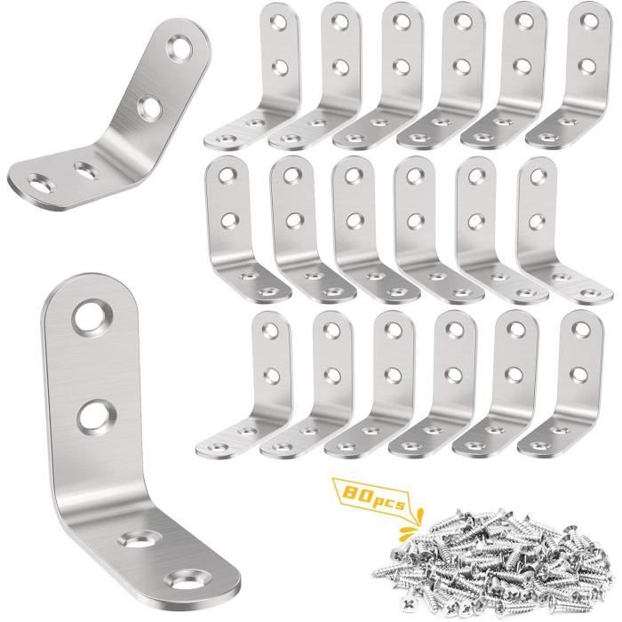 Equerre Metal 20pcs, Équerre de Fixation 40 X 40 Mm,Renfort D'angle 90 ...
