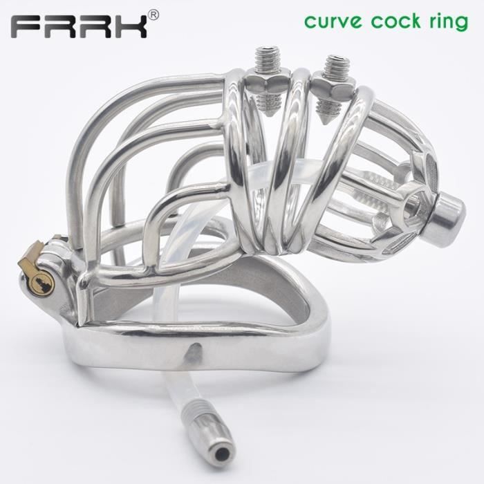 Cage de chasteté en métal avec pointe pour homme, dispositif de ceinture de Bondage Sissy ...