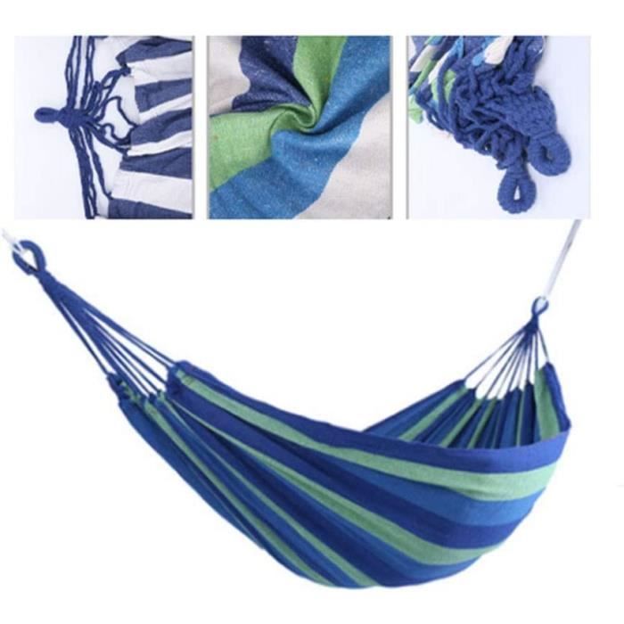 Hamac D'Extérieur - Lit Hamac Portatif Extra-Long Bleu - Pour 1 ...