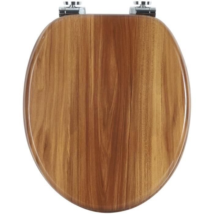 Abattant WC Couvercle WC en bois MDF Soft Close avec Frein de Chute ...