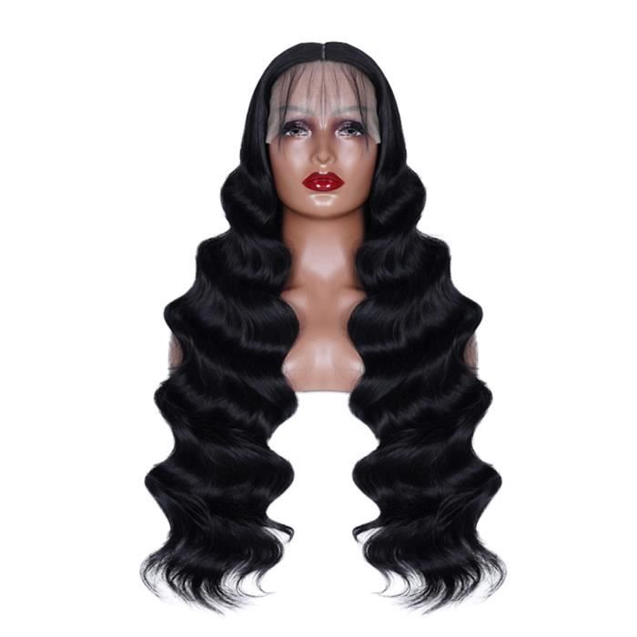 Perruque Lace Wig synthétique sans colle brune gingembre perruque pre ...