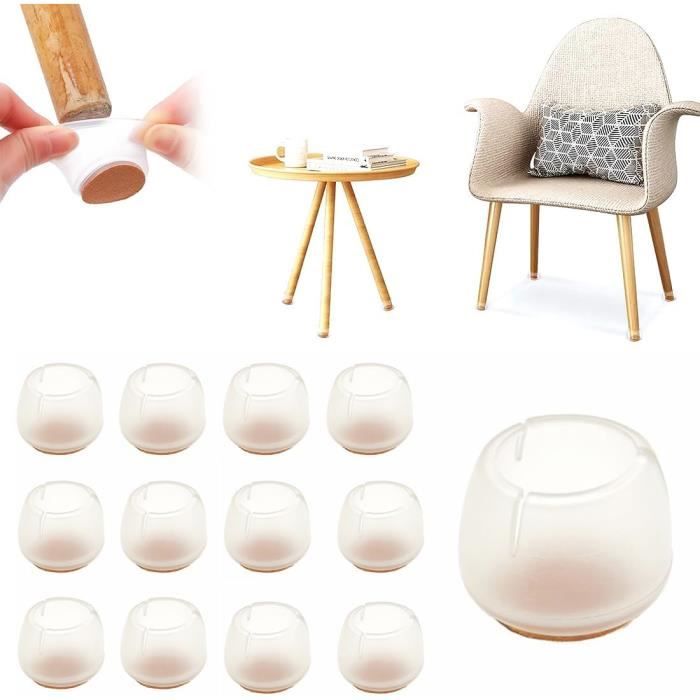 12 Patins Pour Chaises 12-16Mm En Silicone, Protège-Pieds Pour Meubles ...