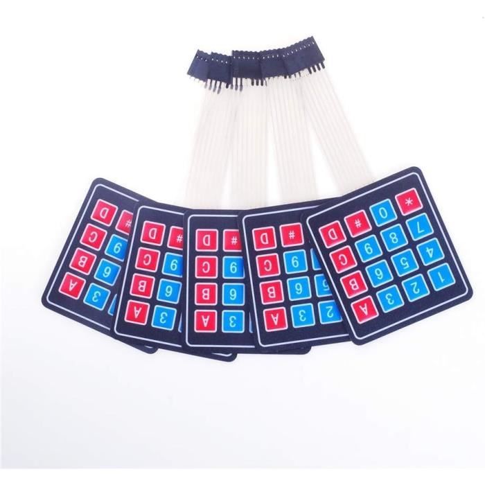 5 Pcs 16 Key Membrane Switch Keypad 4X4 Matrix Keyboard For Arduino Diy ...
