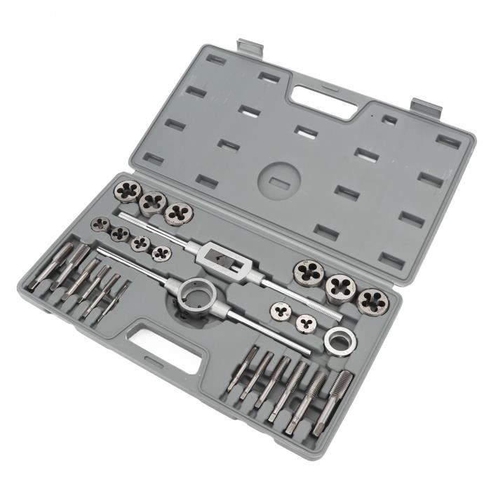 Cikonielf jeu de filières de taraudage métrique Jeu de matrices de tarauds métriques M5‑M16 Kit ...