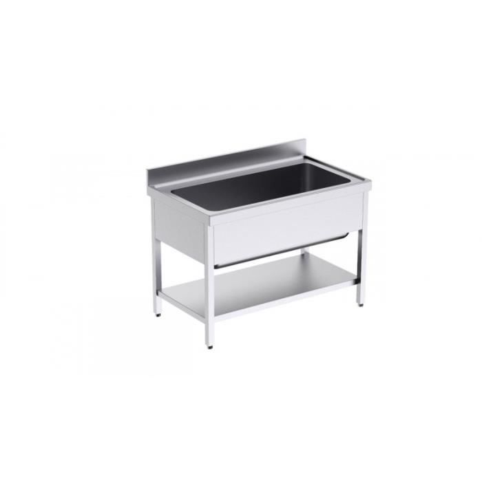 Plonge Inox avec Bâti et Etagère 1 Bac Grande Capacité Gamme 700 ...