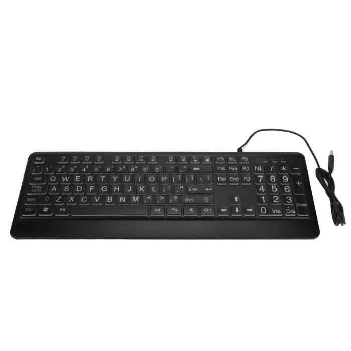 Clavier USB - MOTHINESSTO - Rétroéclairé blanc - Ergonomique - 12 ...