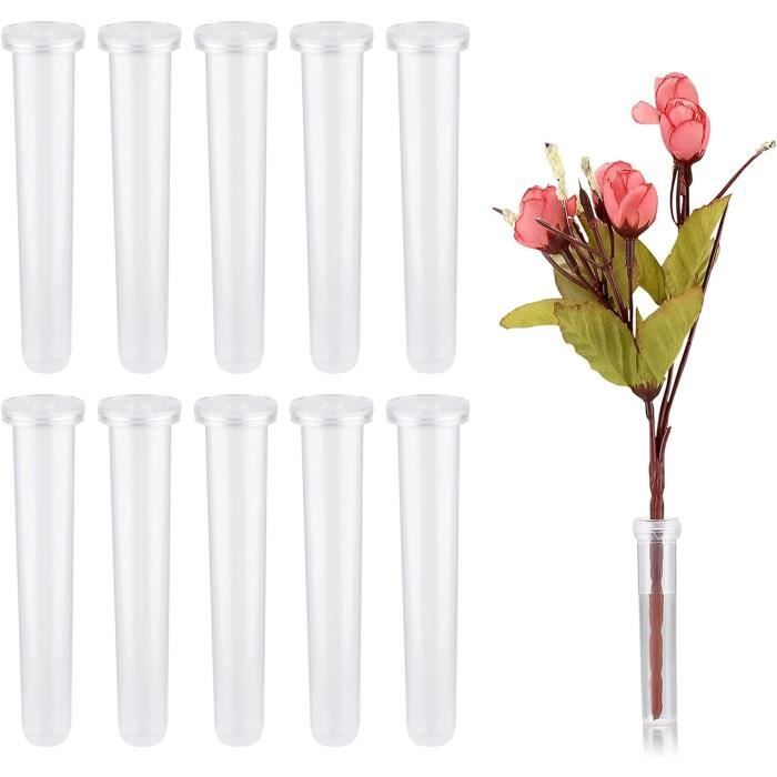 10 Pièces Tubes D'Eau De Fleurs, Tubes À Essai À Fleur En Plastique ...