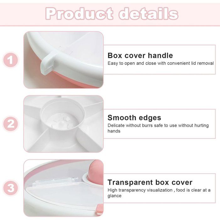 Plateau tournant à goûter rose - Boîte à goûter réutilisable - Plateau ...