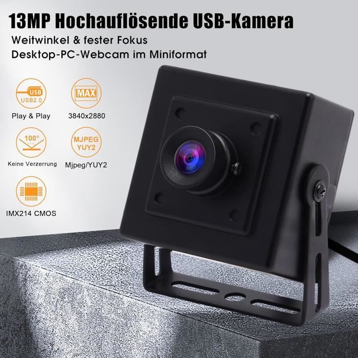 Caméra Usb 13Mp Avec Grand Angle De 100 Degrés,Webcam Haute Résolution ...