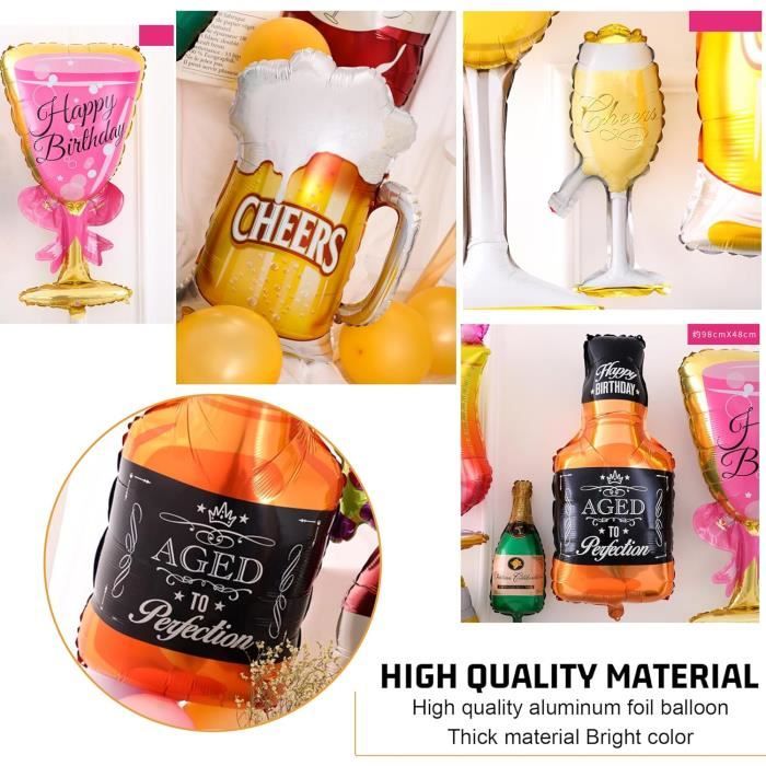 Champagne Ballons, 12Pcs Whisky Bière Aluminium Ballon, Xxl-Ballon ...
