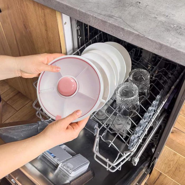 Plateau tournant à goûter rose - Boîte à goûter réutilisable - Plateau ...