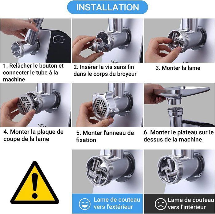 Hachoir à Viande Électrique - MEYKEY - Hachoir à Viande professionnel 3 ...
