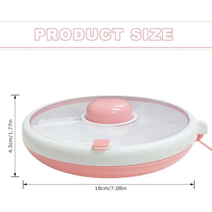 Plateau tournant à goûter rose - Boîte à goûter réutilisable - Plateau ...