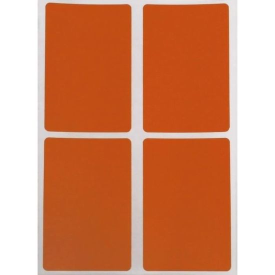 Gommettes Étiquettes Autocollantes Rectangulaires Orange Environ 7,5Cm ...