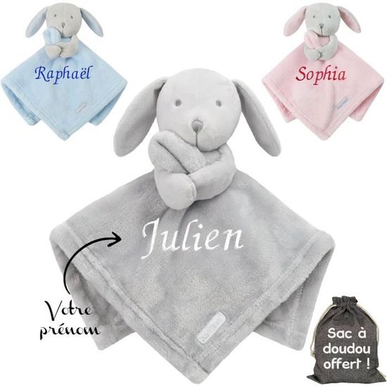 KDO MAGIC Doudou Lapin personnalisé - Prénom brodé - Peluche bébé ...