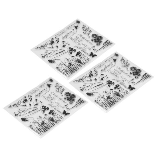 ZER- tampons transparents bricolage 3 pièces tampon clair Design Unique ...