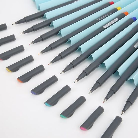Feutres fins Stylo à dessin au trait, 10 couleurs, Fineliners, fibre de ...