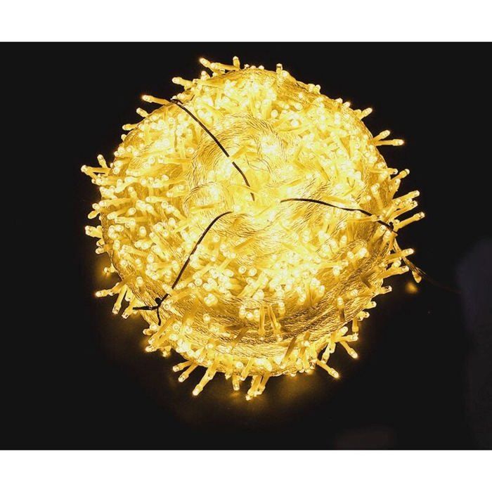 Guirlande lumineuse de Nol 100m 1000 LED 8 modes dclairage IP56 tanche blanc chaud snq ...