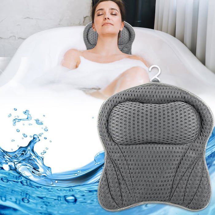 Coussin de bain avec 6 ventouses pour la tte le cou les paules le dos ...