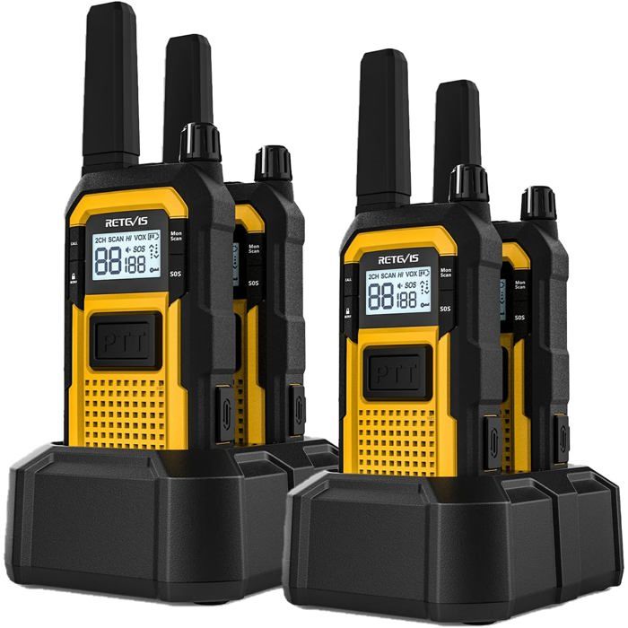 Talkie Walkie Retevis RB648 Étanche IP67, 2000 mAh, Double PTT, 4 Pcs Jaune - Cdiscount Téléphonie