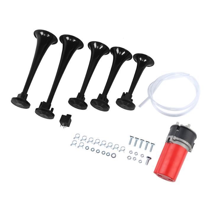 Klaxon De Voiture Fort 12V Universel 5 Klaxons Compresseur Fort Musical ...